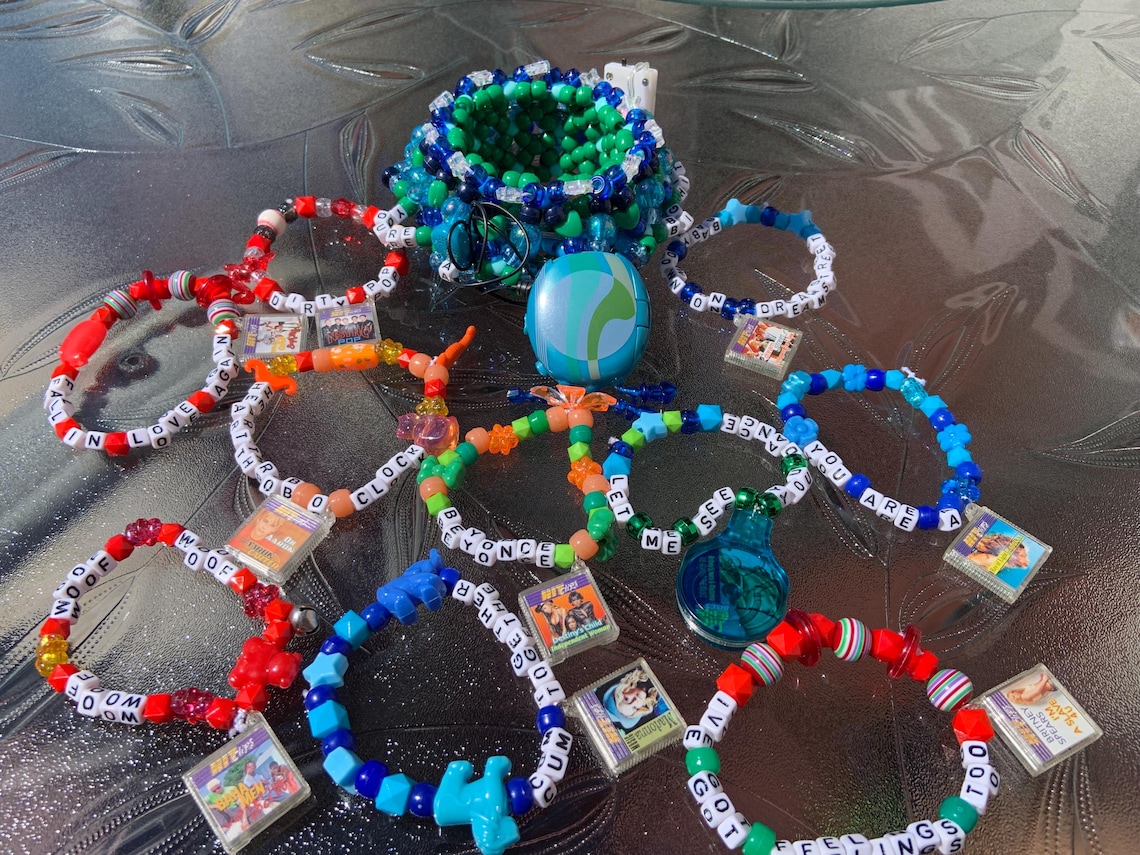Hit Clips Music Player Kandi Cuff Rave Pony Bead Bracelets Set - Etsy