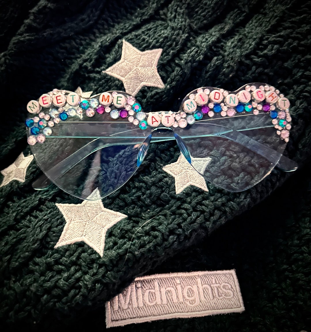 Midnights Taylor Swift Inspired Bedazzled Heart Glasses - Etsy