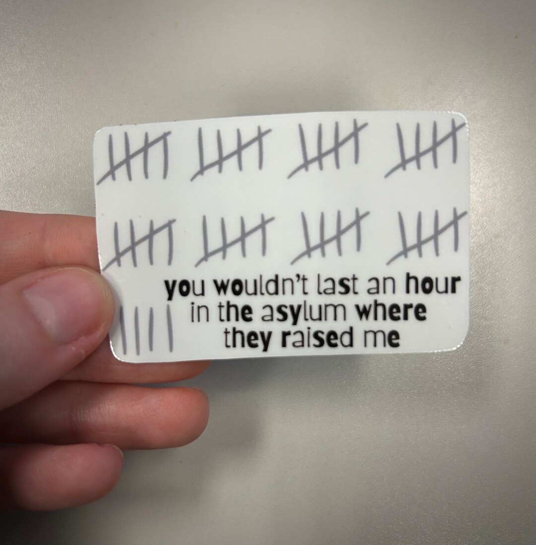 In the Asylum Where They Raised Me TRANSPARENT BACKGROUND Vinyl Sticker ...