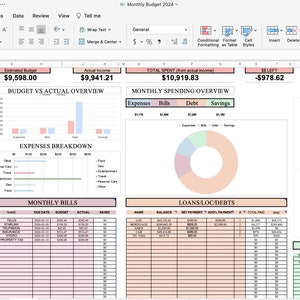 2024 Budget Template Pastels - Etsy