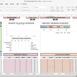 2024 Budget Template Pastels - Etsy