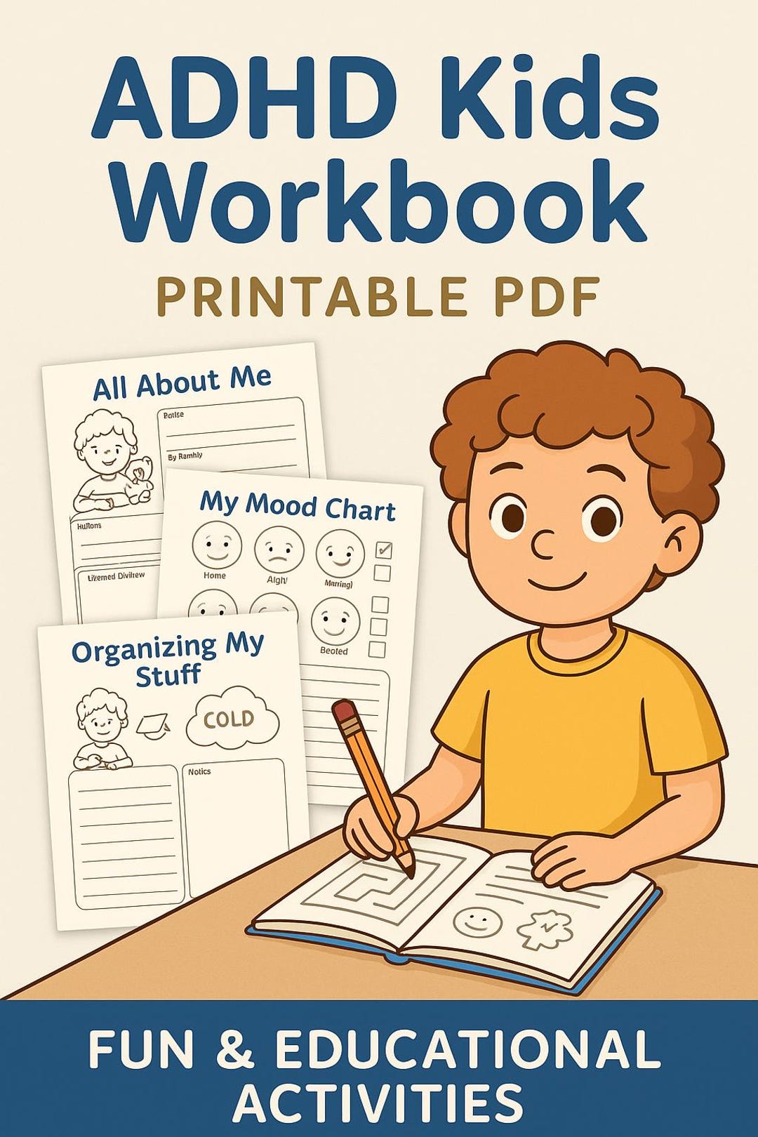 ADHD Kids Workbook | Printable Learning Activities, Focus Exercises ...