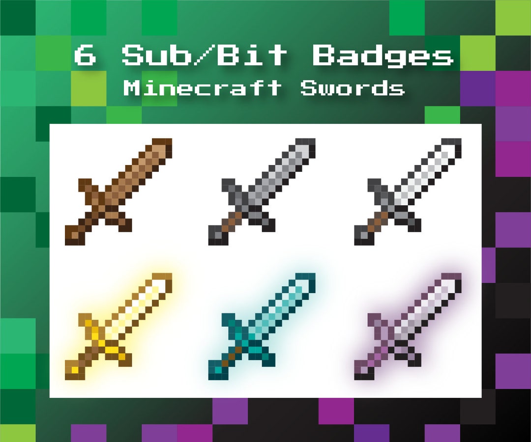 6 Sub/bit Badges - Minecraft - Etsy