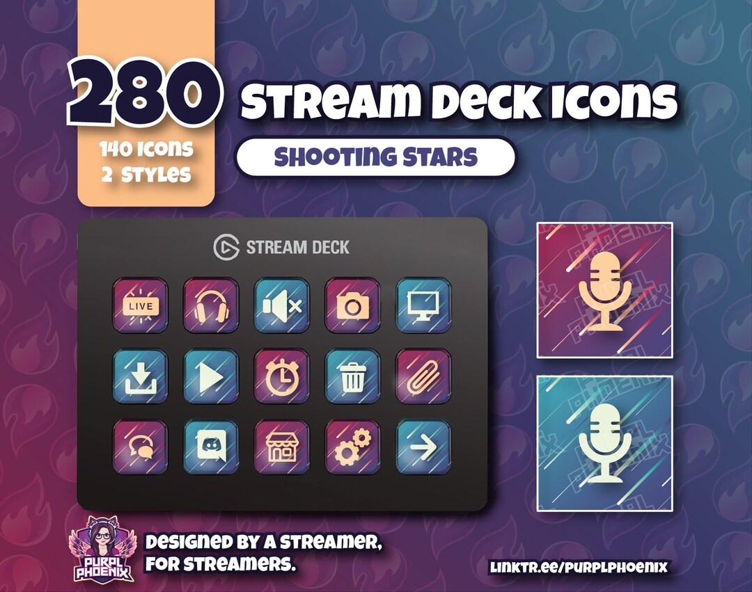 280 Stream Deck Icons - Shooting Stars - Etsy