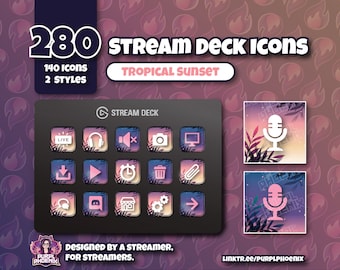 280 Stream Deck Icons Sunset - Etsy