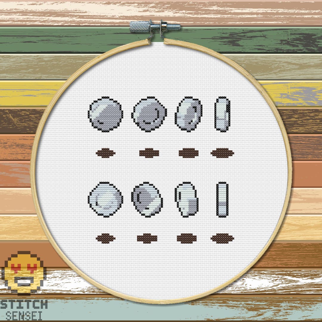 Silver Coin Pixel Art Cross Stitch Pattern (PDF Template) - Etsy