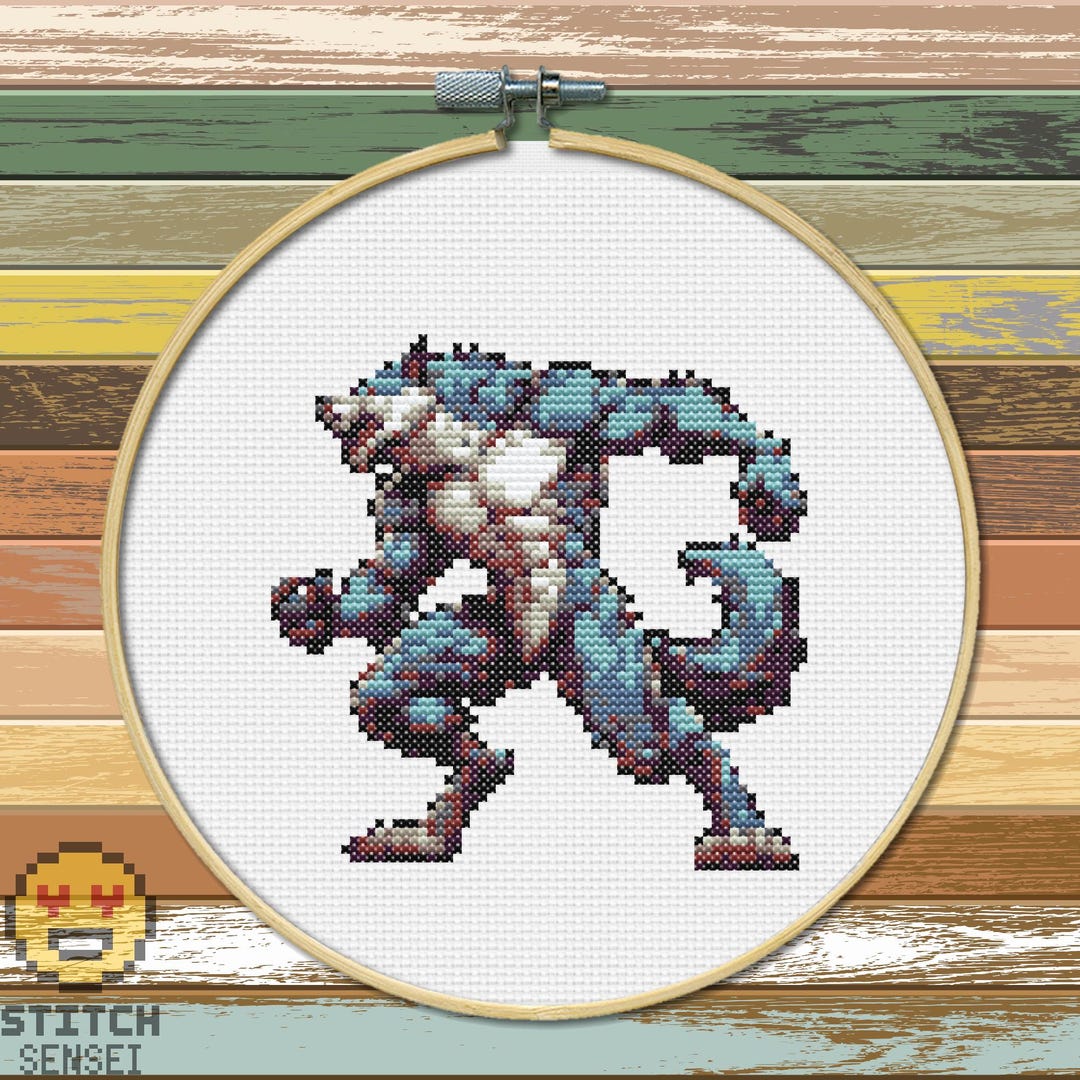 Werewolf Cross Stitch Pattern | Full Moon Horror PDF Chart | Spooky ...