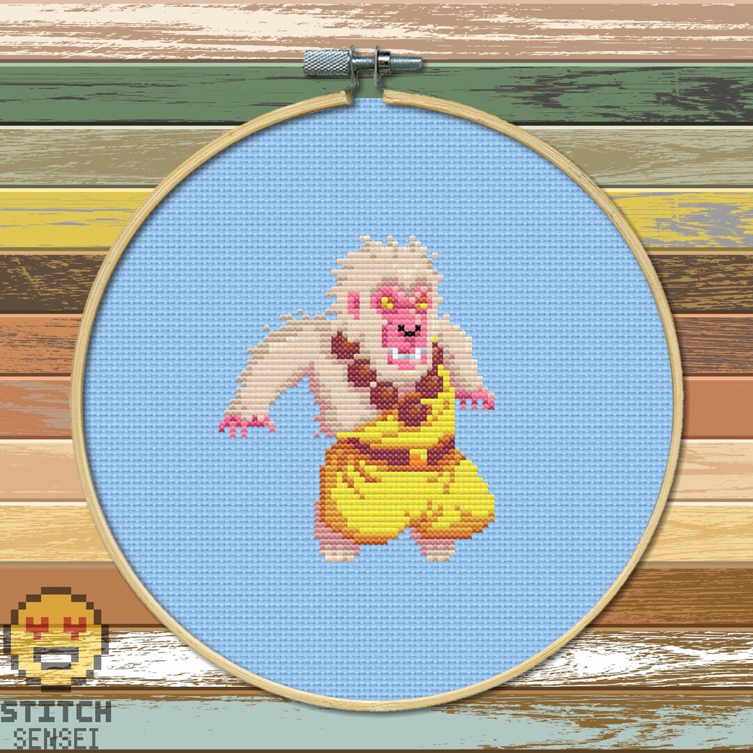 Baboon Monk Cross Stitch Pattern: Pixel Animal Embroidery (PDF Craft ...