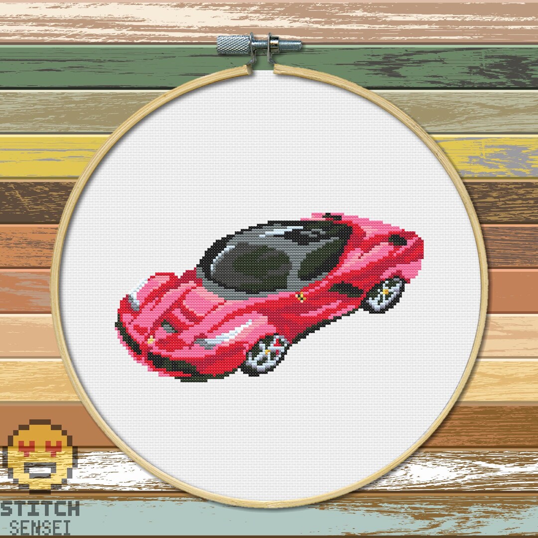 Ferrari Cross Stitch Pattern: Pixel Sports Car Design (PDF) - Etsy