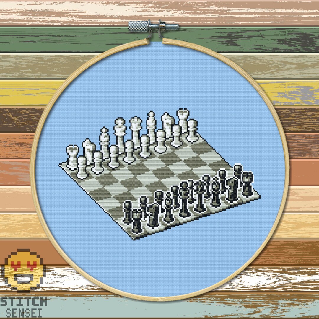 Pixel Chess Set Cross Stitch Pattern | Custom PDF Chart | Printable ...