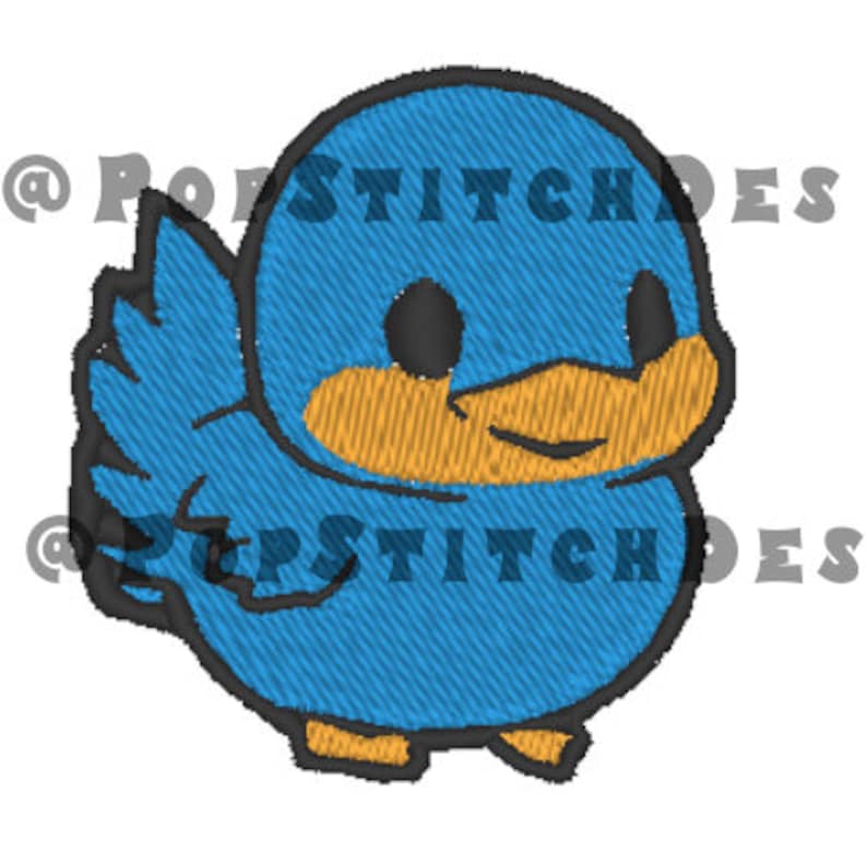 Quack-tasticly Cute Blue Duck Machine Embroidery Design-instant ...