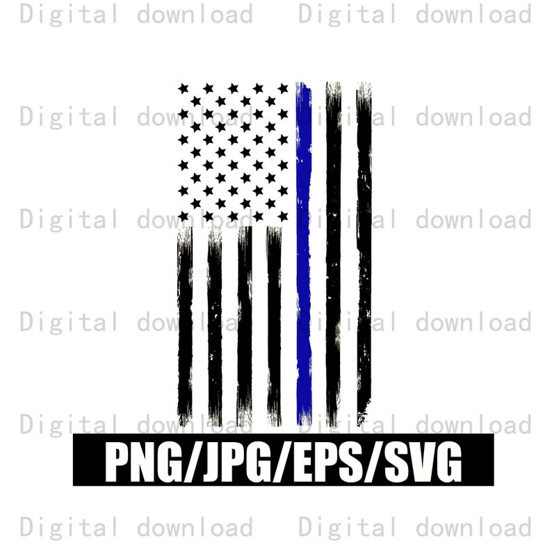 Buy Police Flag Svg, Instant Download, Thin Blue Line Svg, Distressed ...