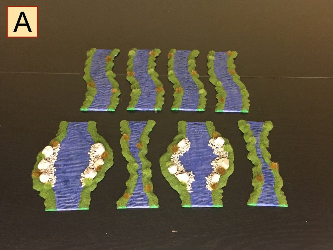 Grassland River Tile Set With Magnets for Warhammer Tabletop Gaming - Etsy
