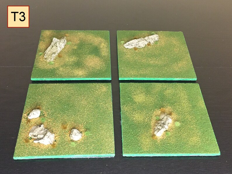 Grassland Terrain Tile Set With Magnetic Ends for Warhammer Tabletop ...