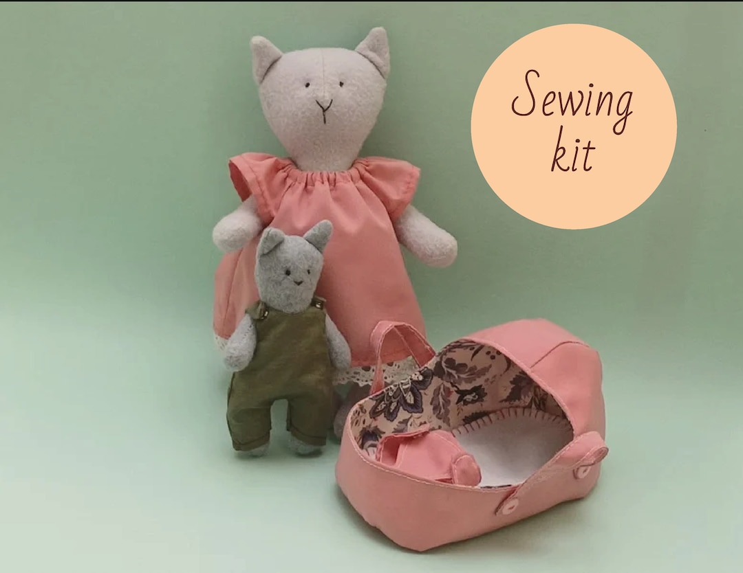 Sewing Kit, Cat Family, Animal Doll, DIY Kit - Etsy