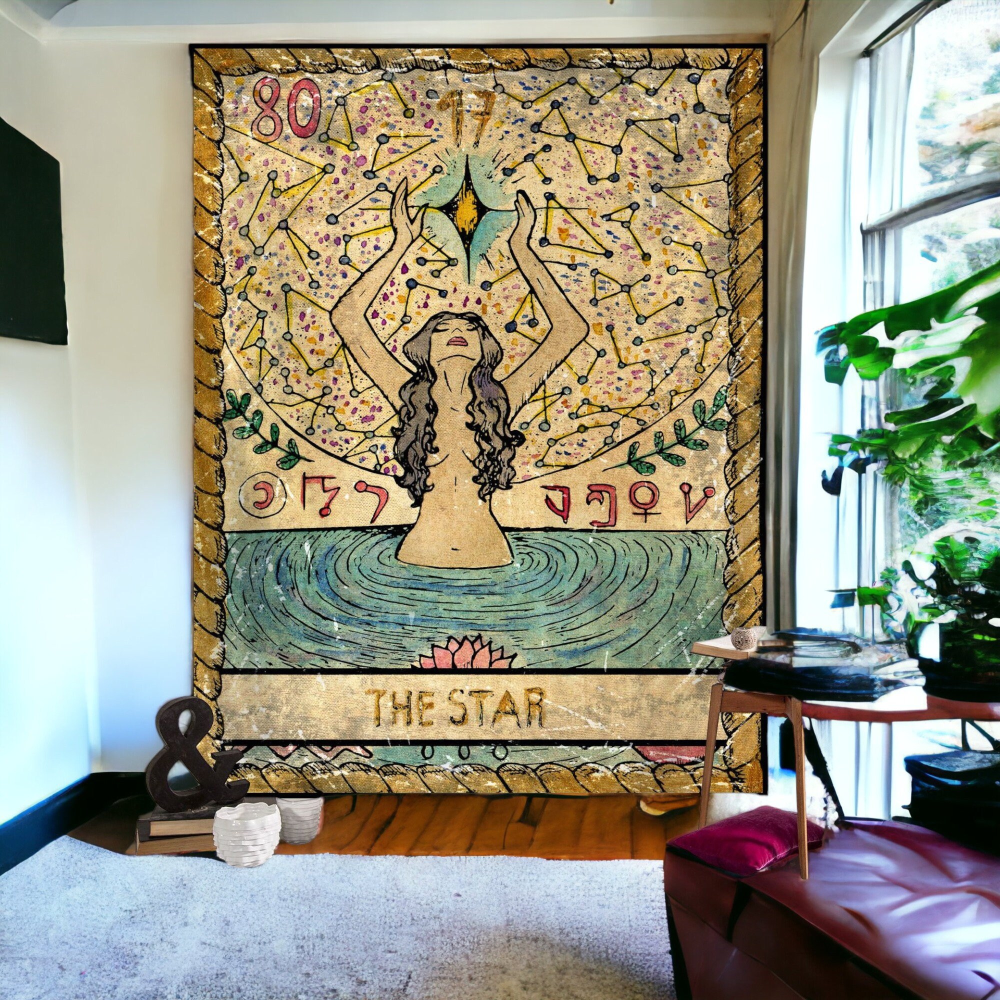 Tarot Cards Tapestry for Bedroom Decor Astrology Canvas With - Etsy