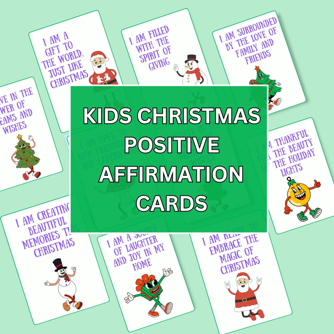 Kids Christmas Affirmation Cards,positive Affirmations for Kids ...