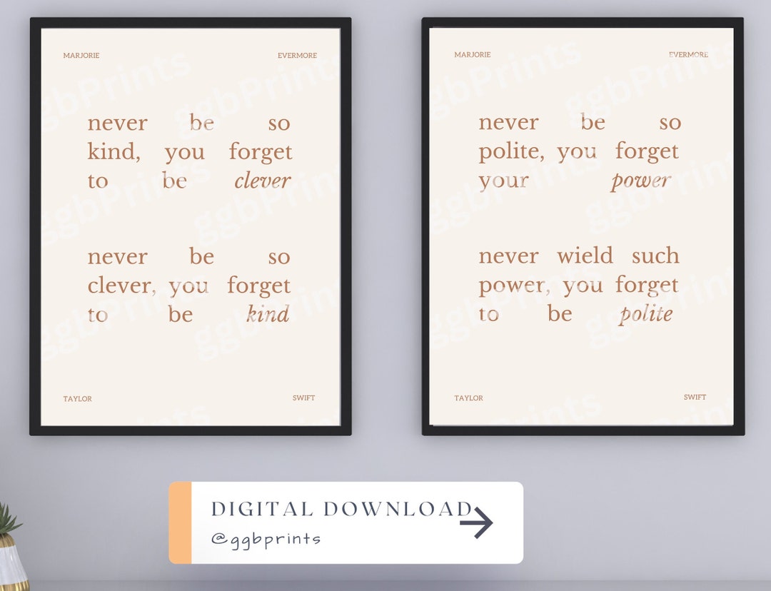 Marjorie Taylor Swift Digital Download Poster Quote Swifties Folklore ...