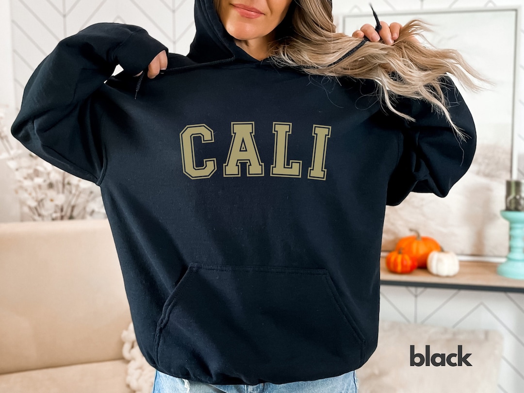 California Pullover Hoodie, Cali Gold Print Sweatshirt, University of ...