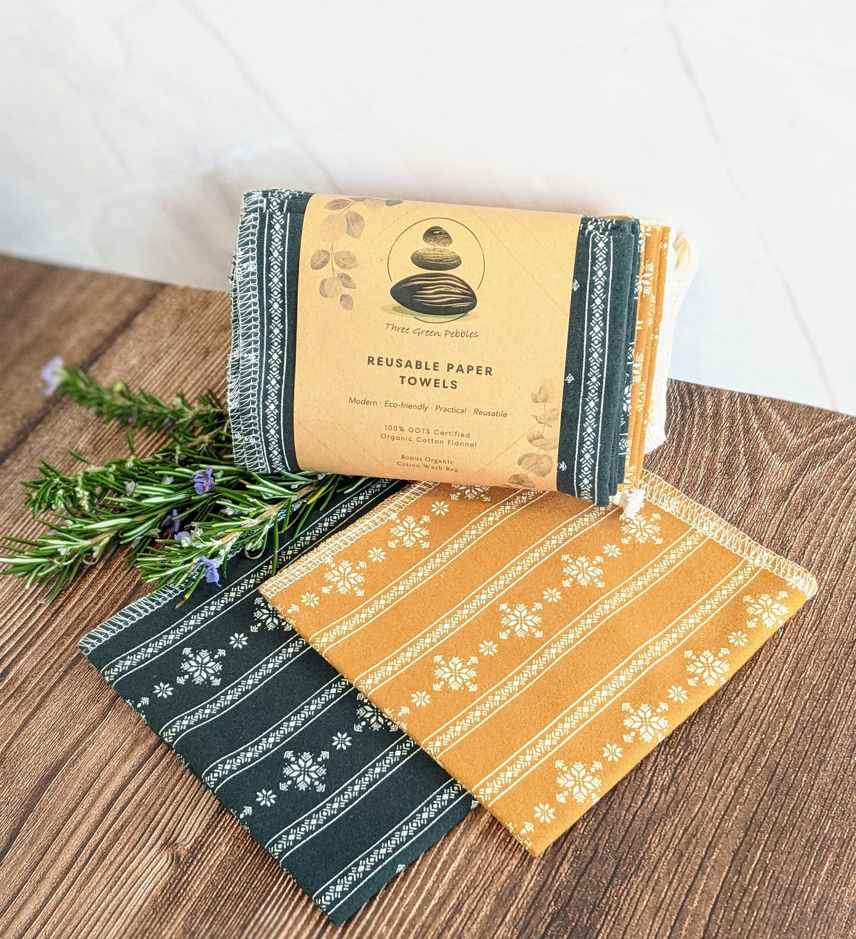 Reusable Paperless Paper Towels 12x11 100% Organic Cotton Flannel ...