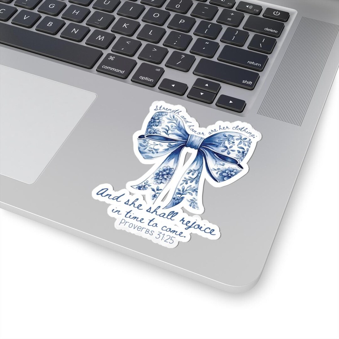 Ribbon Scripture Decal, Proverbs 31:25, Kiss-cut Stickers, Christian ...