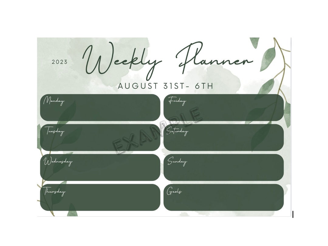 Greenery Bliss 2023-2024 Digital Planner: August 2023 to August 2024 ...