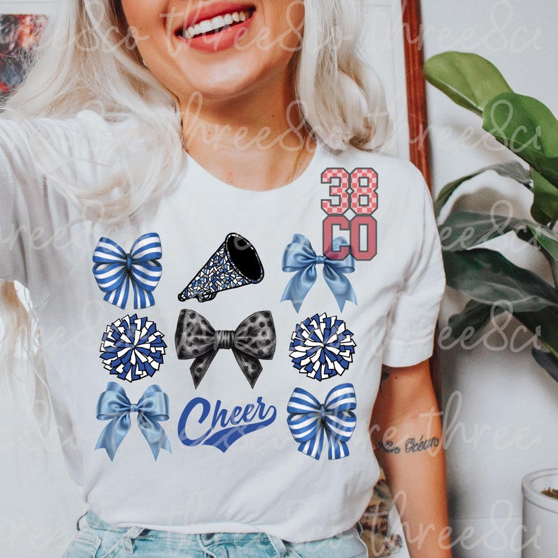 Blue Cheer Coquette Png, Cheer Mom Png, Custom Cheerleading Png, Cheer ...