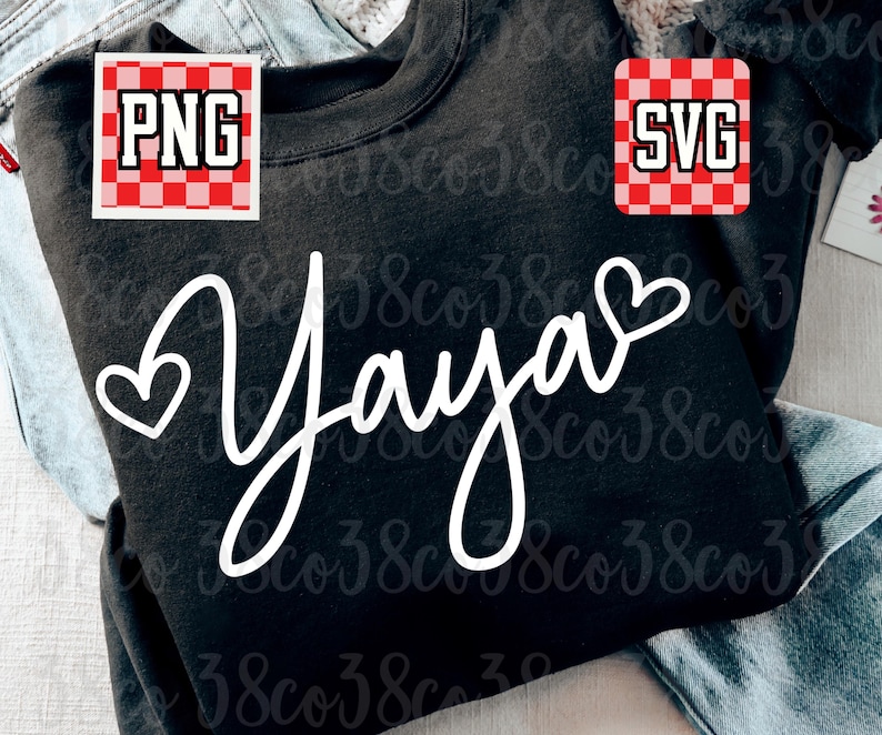 Custom Yaya SVG, Cursive Yaya SVG for Cricut and Sublimation - Etsy