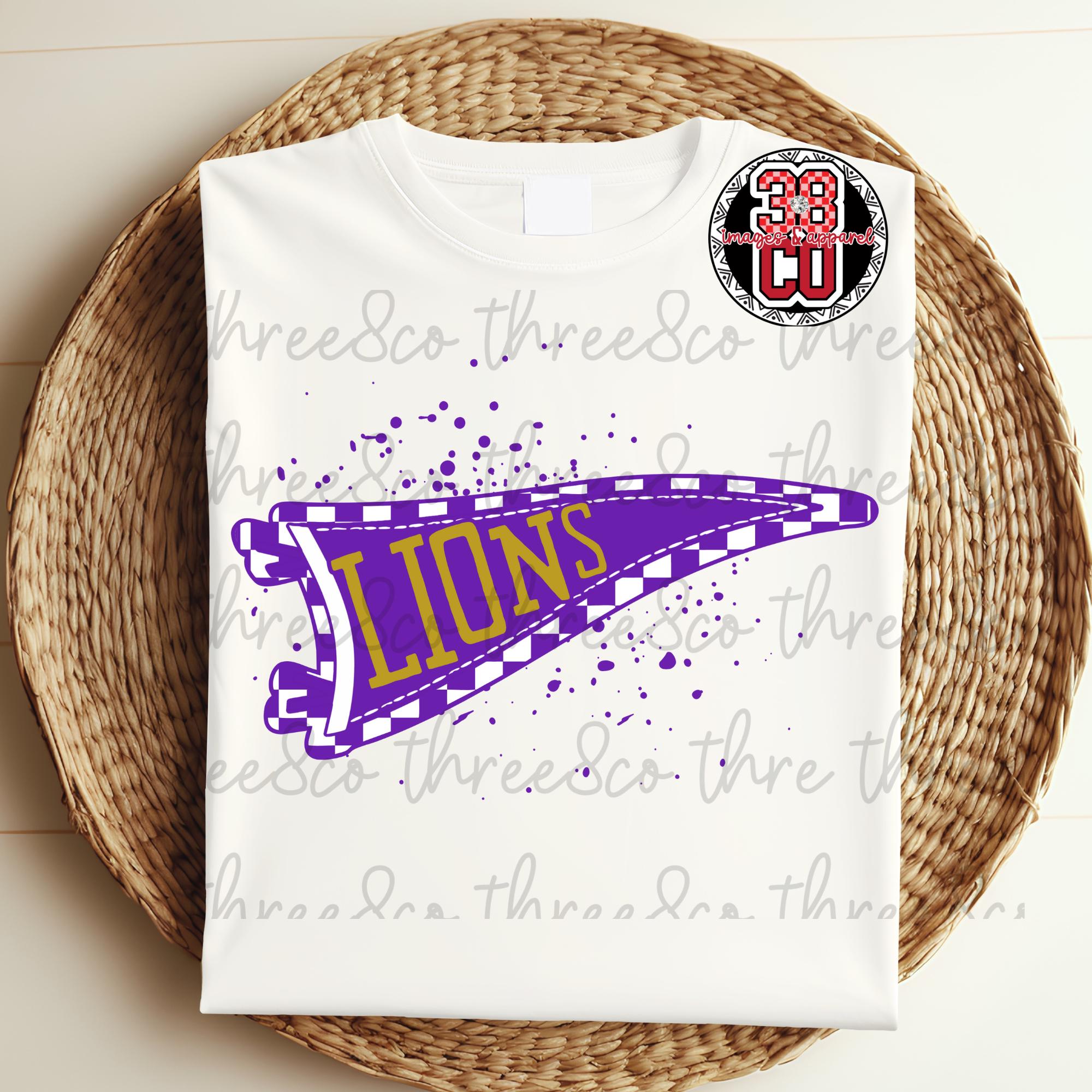 Purple Pennant Png, Custom Team Spirit Png, Go Team Png, Custom Text ...