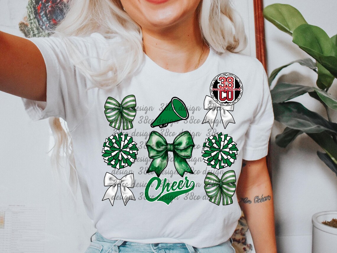 Green Cheer Coquette Png, Team Spirit Png, Cheerleading Team, Cheer ...