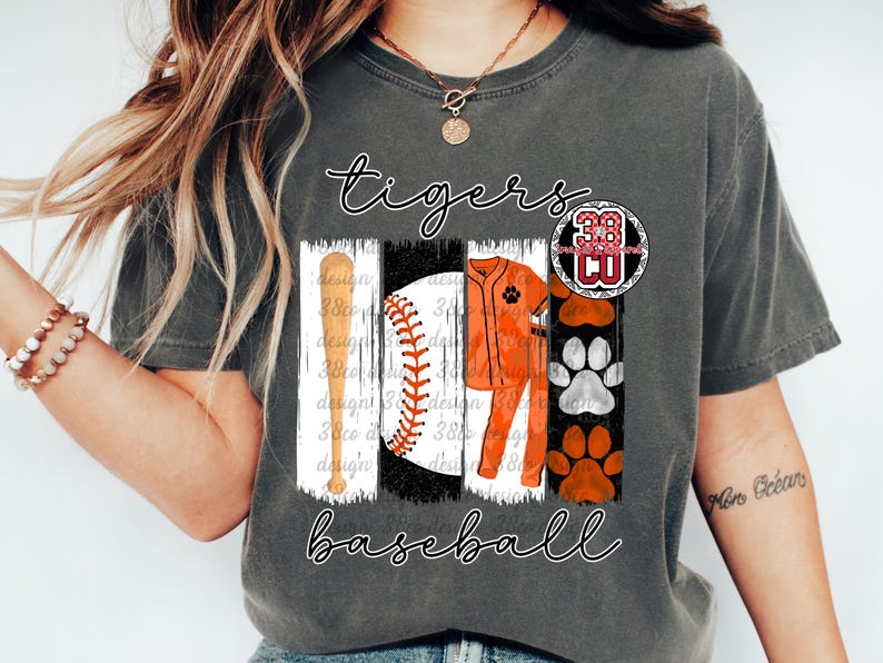 Baseball Brush Strokes PNG, Sports Brush Strokes, Tiger, Orange and ...