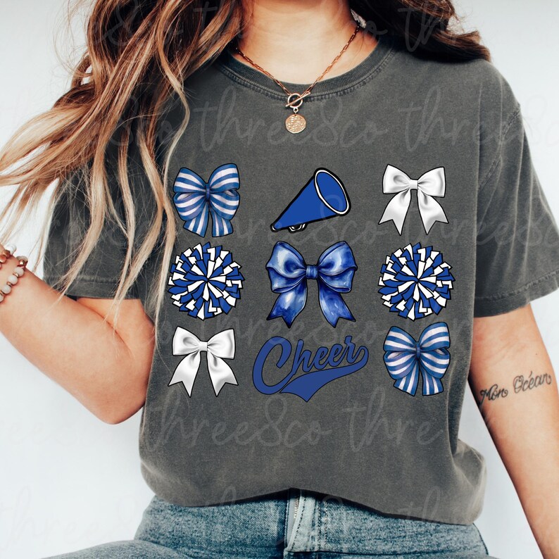 Blue Cheer Coquette Png, Team Spirit Png, Custom Mascot, Cheer Coquette ...