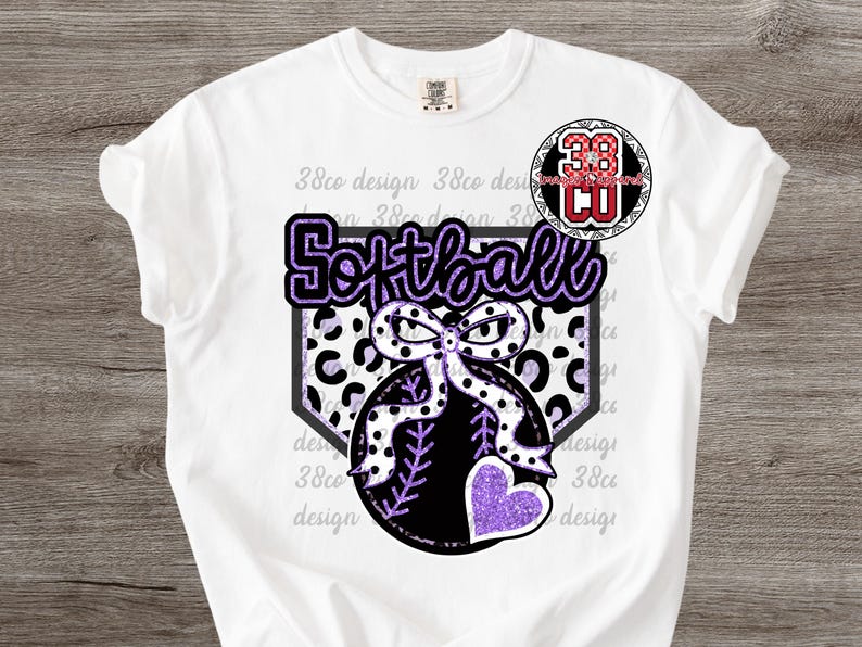 Purple and Black Softball Coquette Png, Brush Strokes, Tis the Season ...