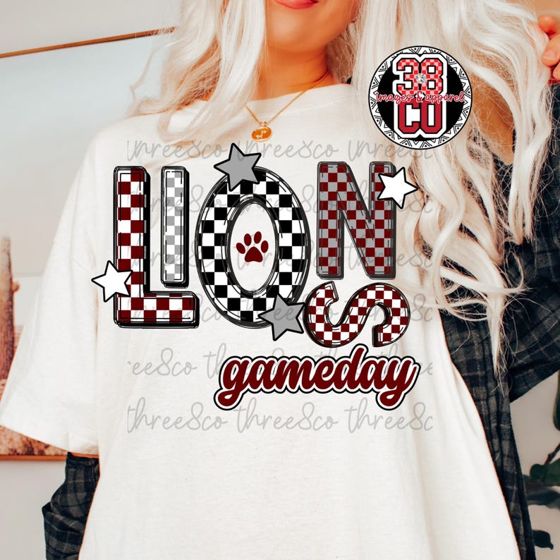 Maroon and Silver Lion Gameday Png, Team Spirit Png, Retro Mascot Png ...
