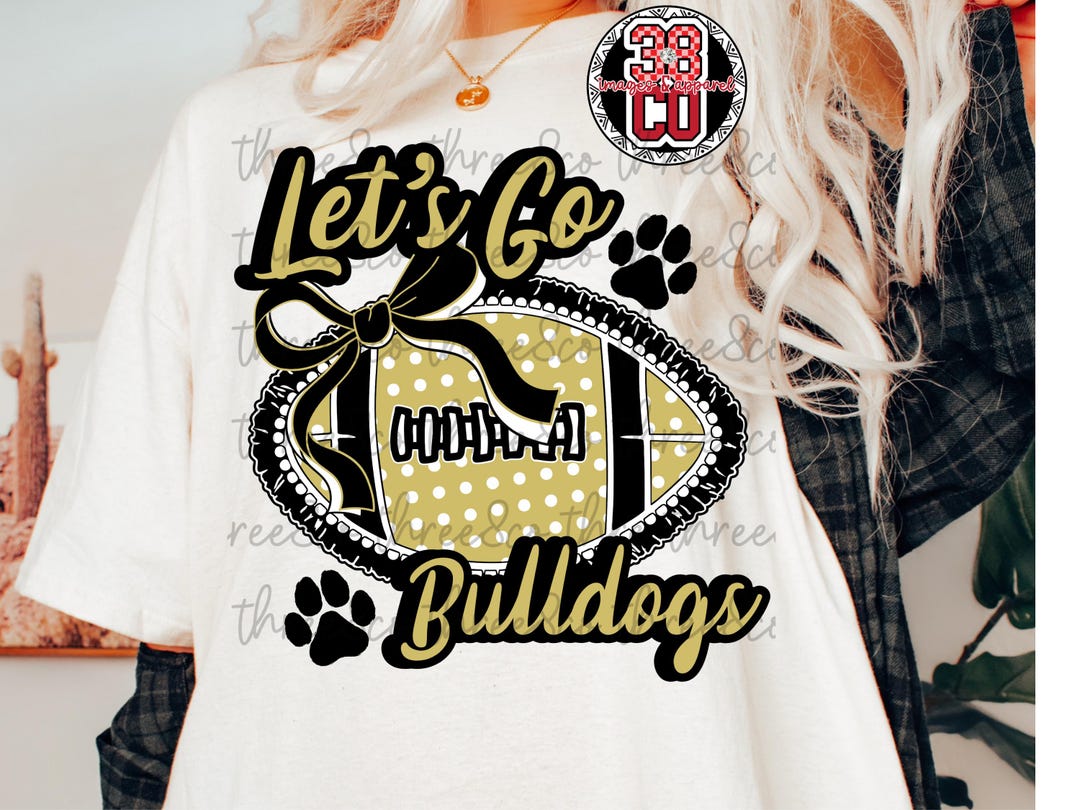 Gold Bulldogs Png, Custom Team Spirit Png, Lets Go Mascot Png, Retro ...
