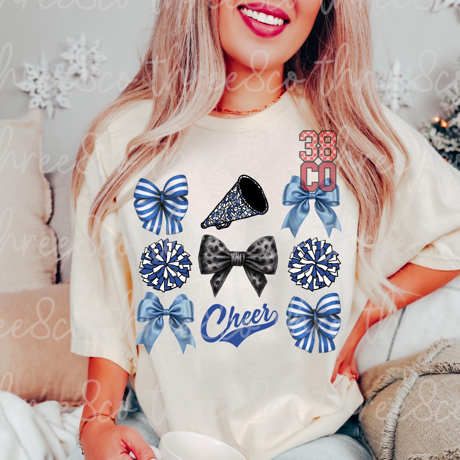 Blue Cheer Coquette Png, Cheer Mom Png, Custom Cheerleading Png, Cheer ...