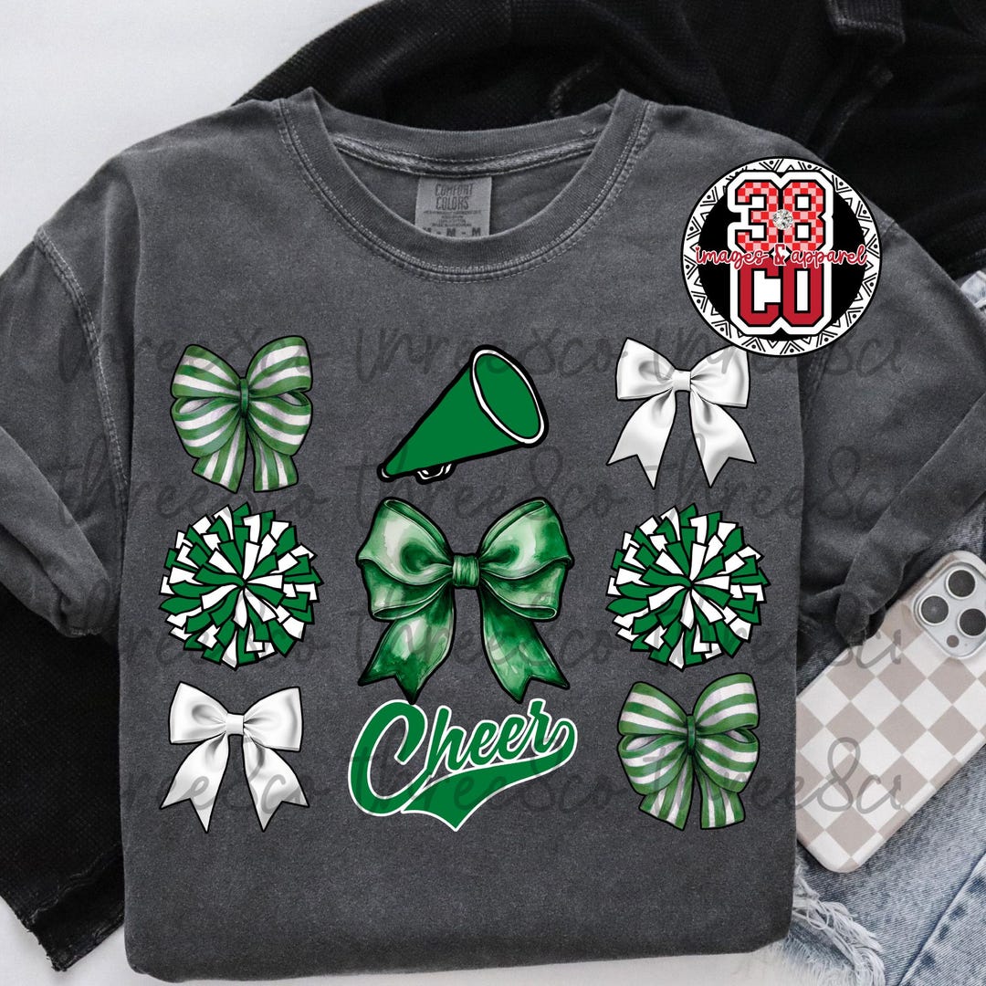 Green Cheer Coquette Png, Team Spirit Png, Custom Mascot, Cheer ...
