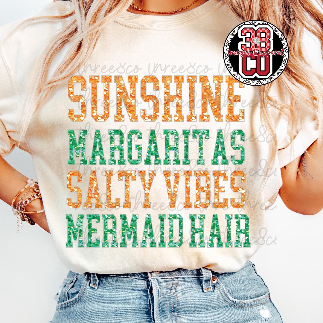 Summer 2025 Png, Sunshine Png, Salty Png, Good Vibes Png, Mermaid Hair ...