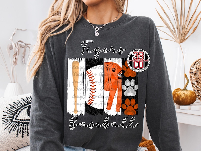 Baseball Brush Strokes PNG, Sports Brush Strokes, Tiger, Orange and ...