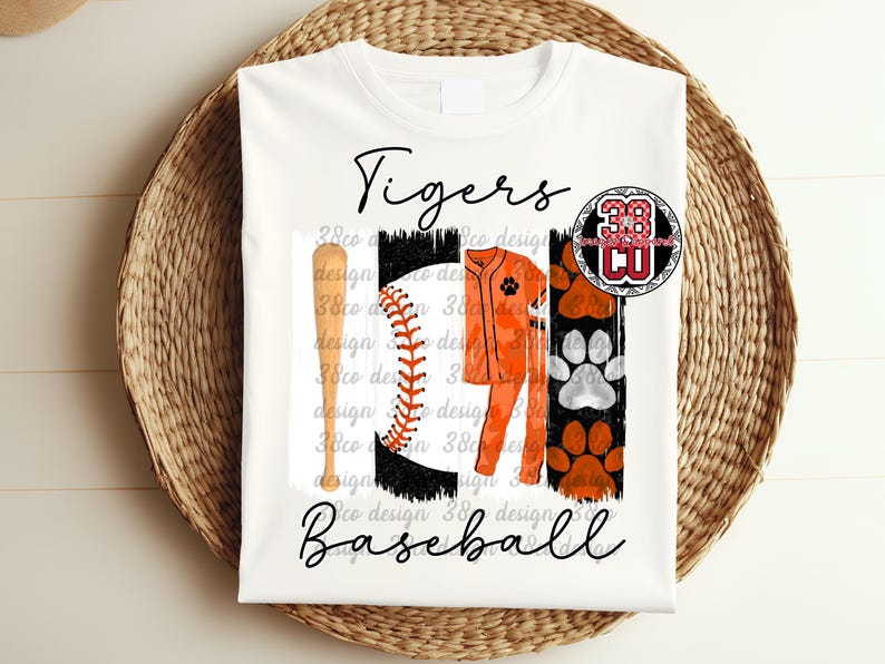 Baseball Brush Strokes PNG, Sports Brush Strokes, Tiger, Orange and ...