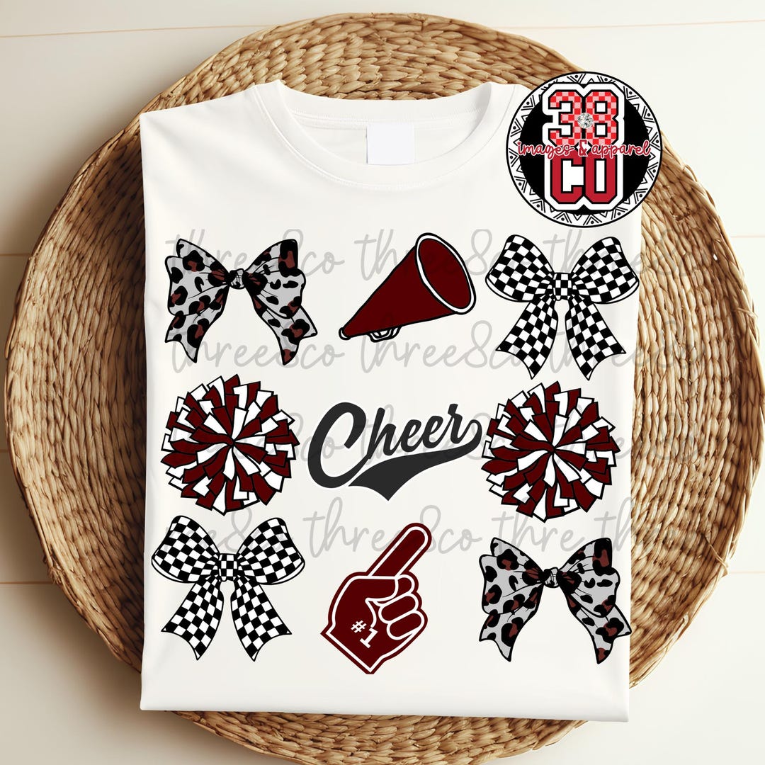 Maroon Cheer Coquette Png, Team Spirit Png, Custom Mascot, Cheer ...