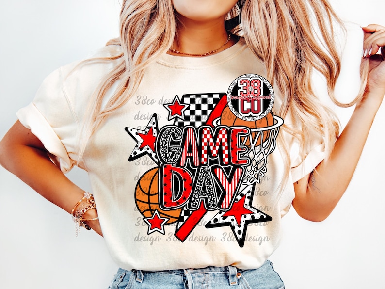 Black and Red Gameday Png, Team Spirit Png, Basketball Fan Png, Gameday ...