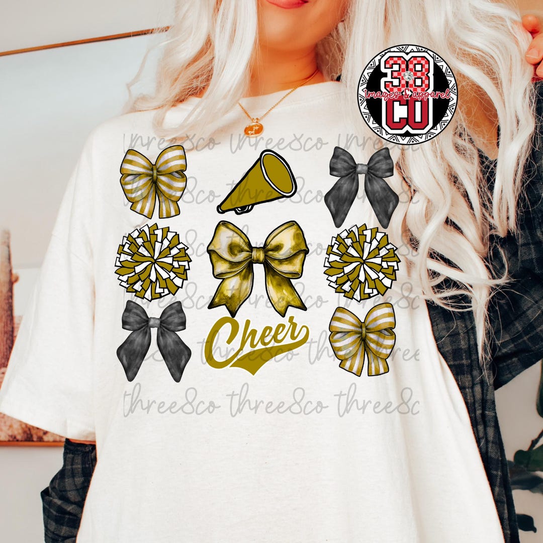 Gold Cheer Coquette Png, Team Spirit Png, Custom Mascot, Cheer Coquette ...