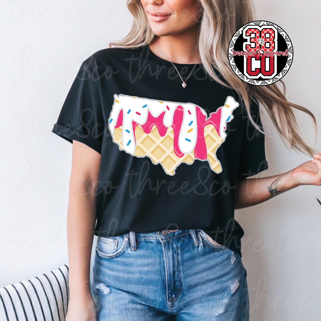 United States Png, Icecream Drip Png, Waffle Cone Png, Independence Day ...