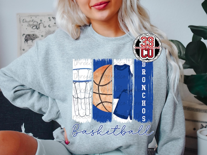 Blue Basketball Brush Stroke Design for Digital Download, Blue and ...