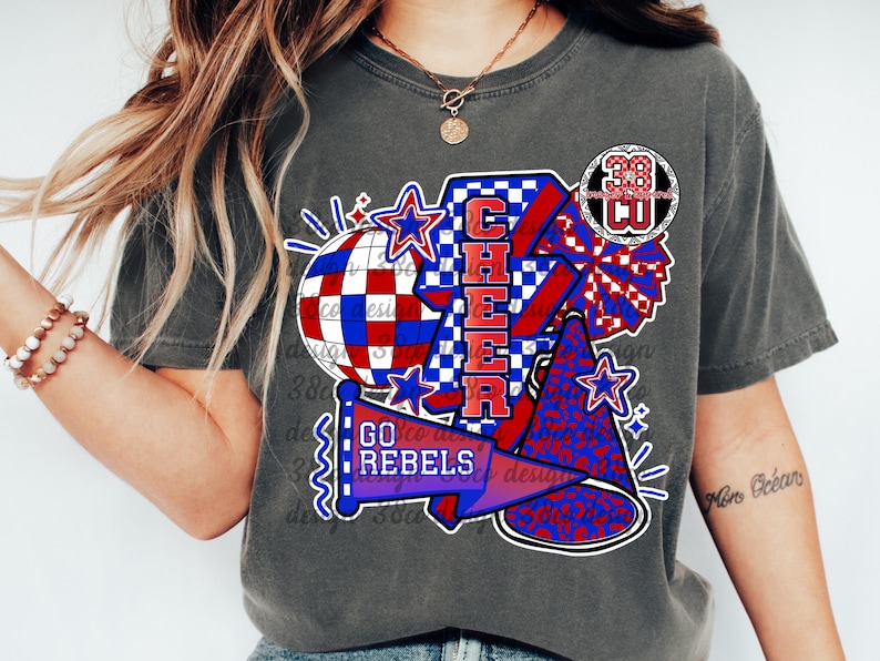 Red and Blue Cheer Png, Team Spirit Png, Mascot Png, Cheer Coquette ...