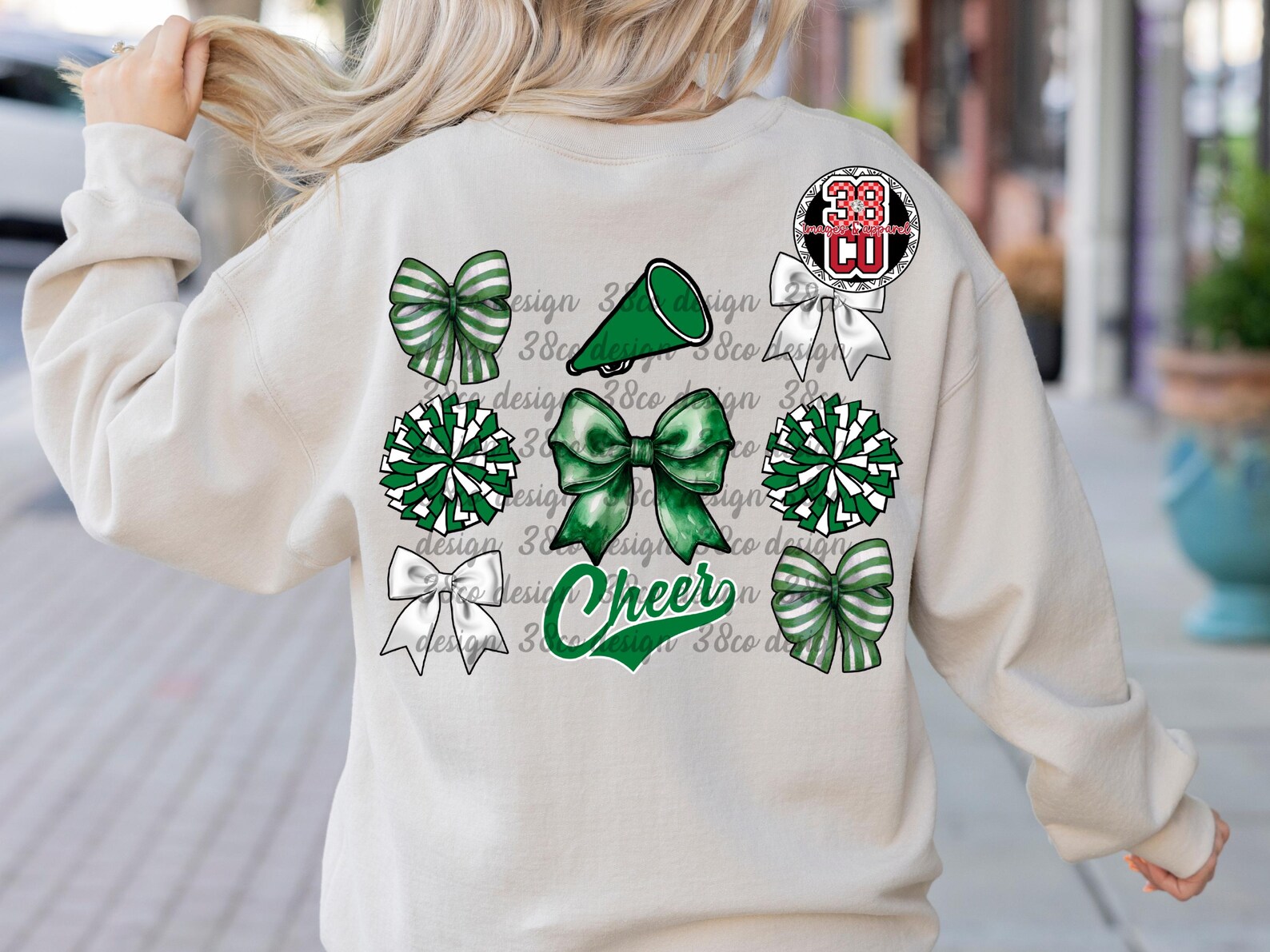Green Cheer Coquette Png, Team Spirit Png, Cheerleading Team, Cheer ...