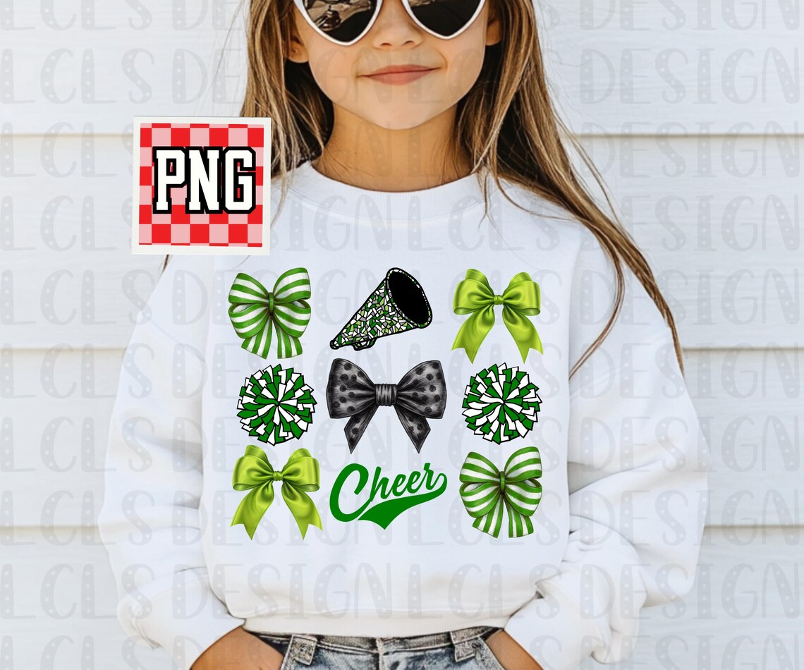 Green Cheer Coquette Png, Cheer Mom Png, Custom Cheerleading Png, Cheer ...