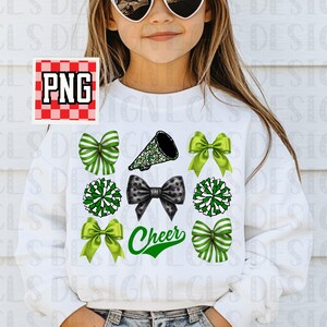 Green Cheer Coquette Png, Cheer Mom Png, Custom Cheerleading Png, Cheer ...