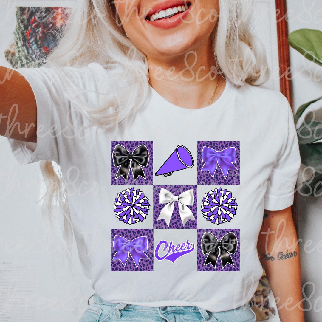 Purple Cheer Coquette Png, Team Spirit Png, Custom Mascot, Cheer ...